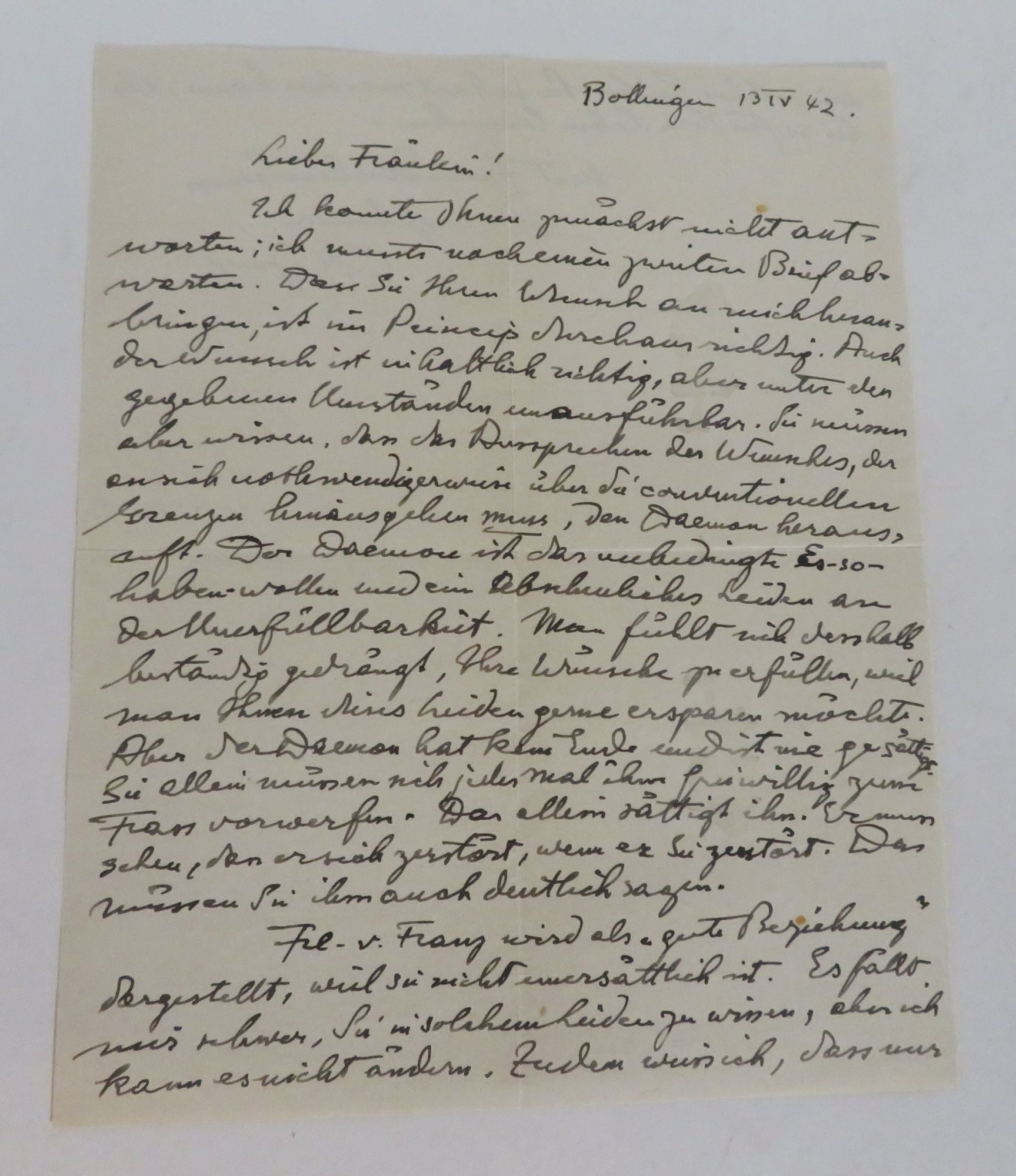 Carl Jung Handwritten Letter, Signed ALS | Carl Gustav Jung